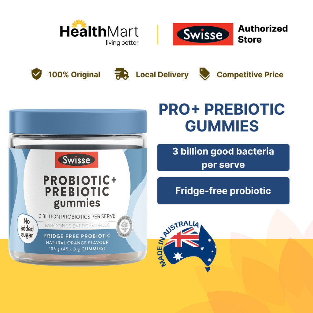 [SG] Swisse Probiotic + Prebiotic Gummies, 3 billion CFU of probiotics ...