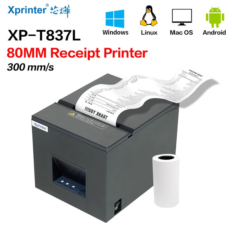 XP-T837L 80mm Wireless Thermal Receipt Printer Automatic cutter ...