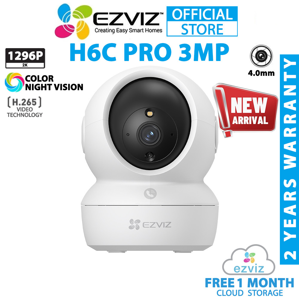 Ezviz H6C Pro 3MP 2K 1296P Pan/Tilt Motion Detection Two Way Talk Auto ...