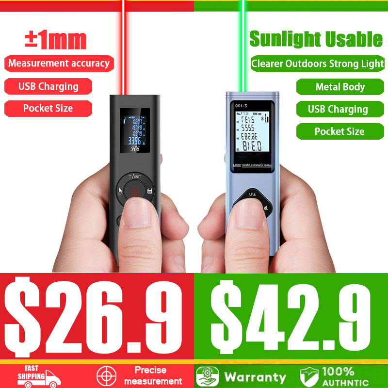 Green Laser Distance Meter Digital 40m Range Finder Mini Measure Laser ...