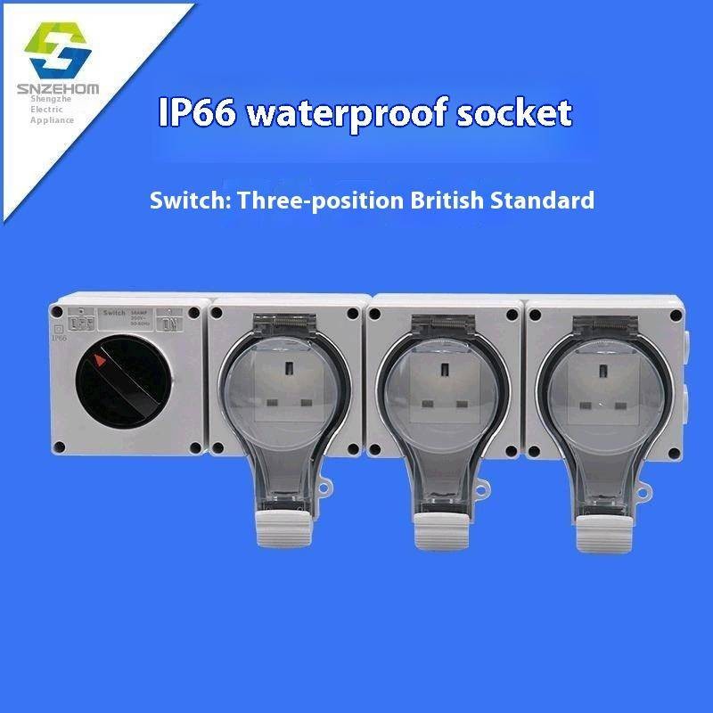 Ip66 Outdoor Waterproof Socket Box Outdoor Splashproof Rainproof Power ...