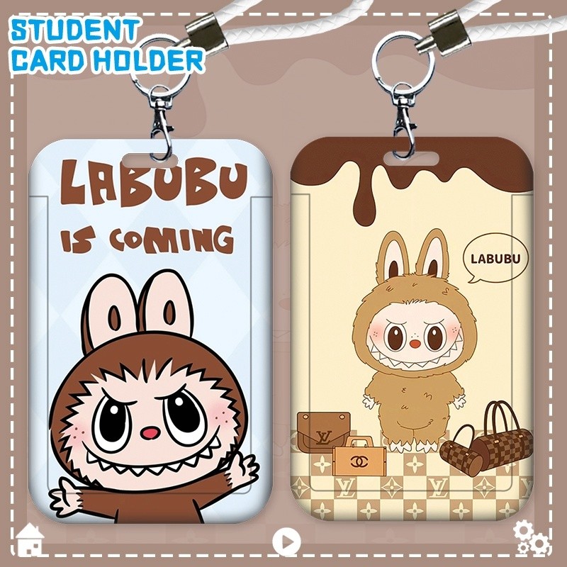 Cartoon Student labubu Card Holder School labubu Protective Case Card ...