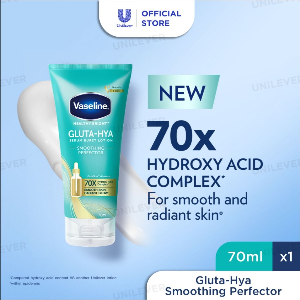 Vaseline Gluta-Hya Serum Burst Lotion Smoothing Perfector 70ml | Shopee ...