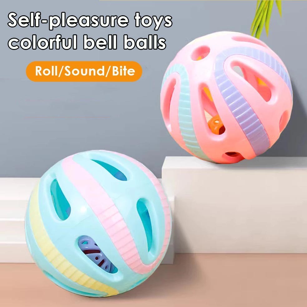 Plastic Ball with Inner Bells Cat Toys kitten Colorful Playing Ball ...
