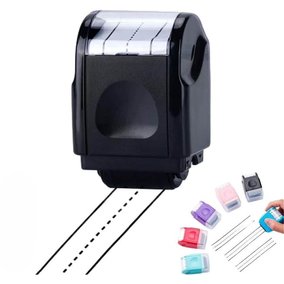 Race Track Stamp,Self Inking Line Road Stamp Roller,Dashed Handwriting ...