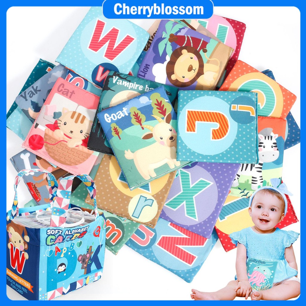 26Pcs Baby Soft Alphabet Cards Early Learning Soft Alphabet Flash Cards ...