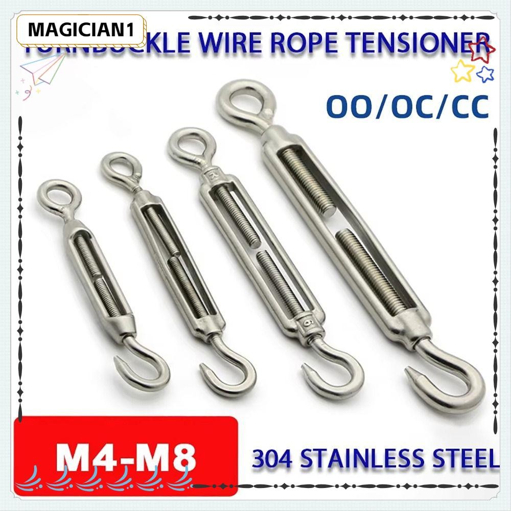 MAGICIAN1 1Pcs Wire Rope Tensioner, Hooks & Eye Turnbuckle M4/M5/M6/M8 ...