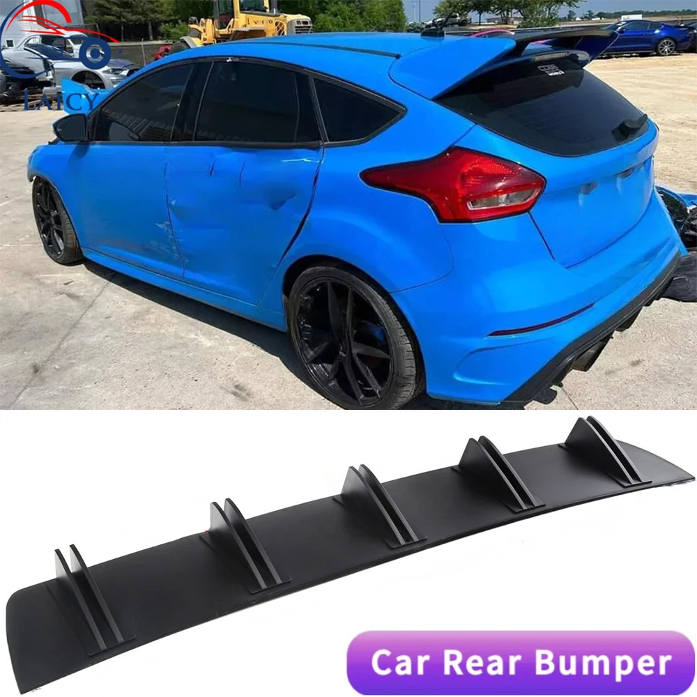 LAICY For Ford Focus RS ST Car Rear Diffuser Shark Fins Bumper Splitter ...