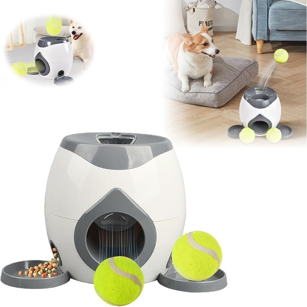 Automatic Dog Ball Launcher, 2025 New Rechargeable Tennis Ball Throwing ...