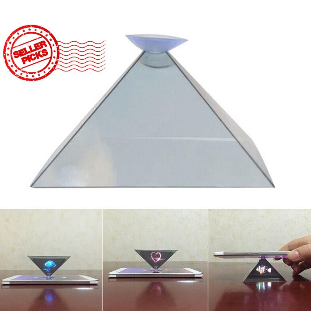 Hd Version 3d Hologram Pyramid Display Projector Video Stand Universal ...
