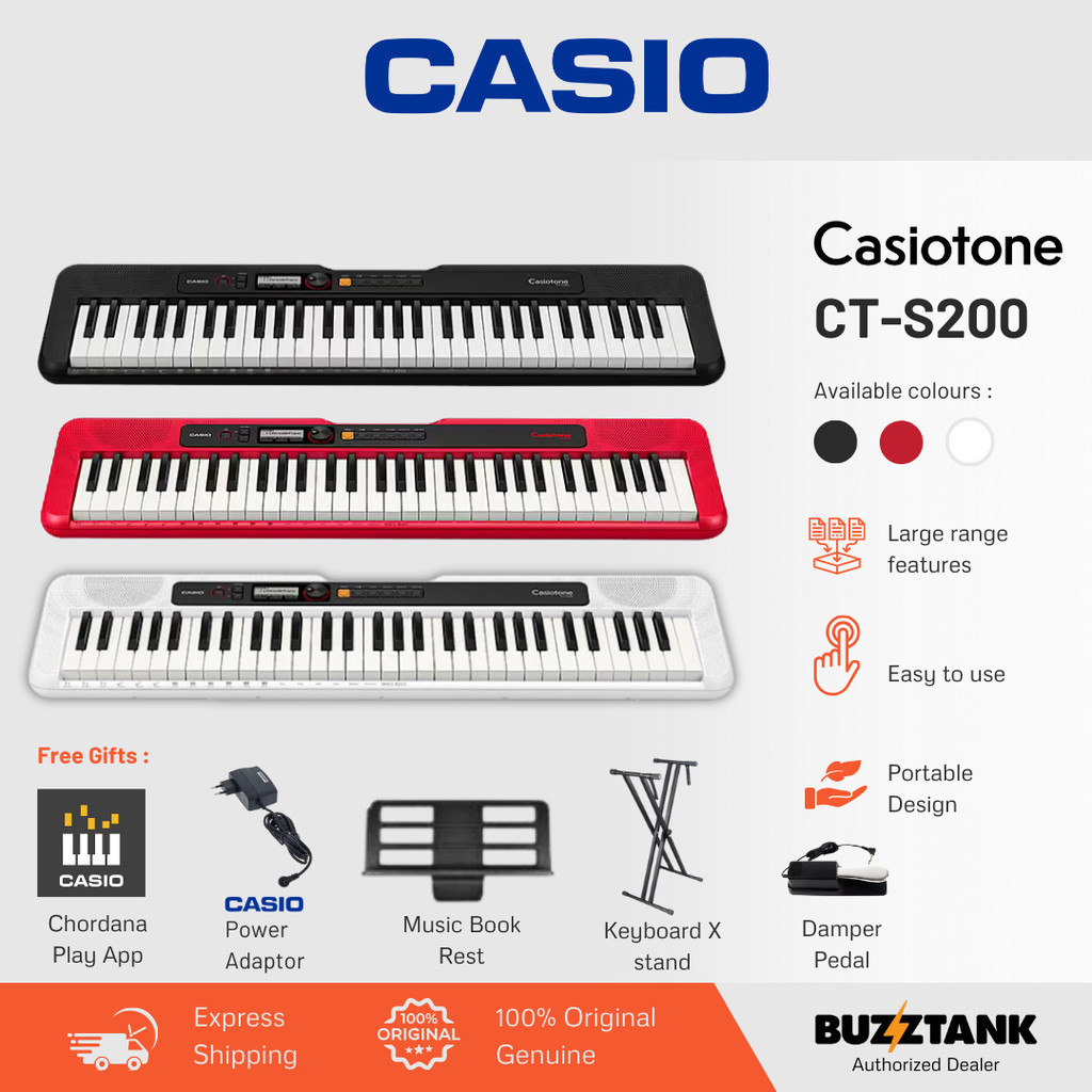 Casio CT-S200 Casiotone 61-Keys Portable Keyboard ( CTS200 CT S200 ...