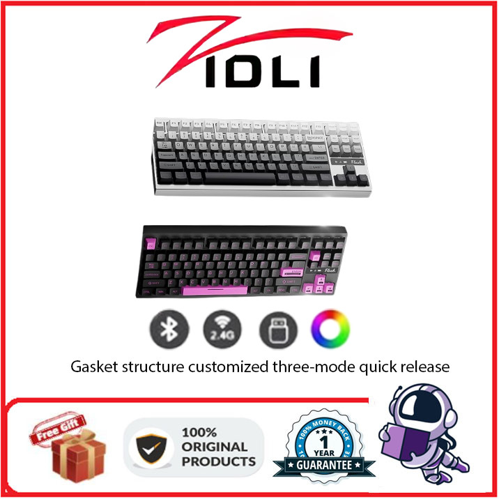 ZIDLI Flash 80 Aluminum gasket structure customized three-mode quick-release mechanical keyboard ...