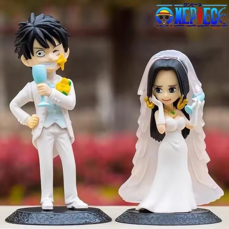2 Pcs Set One Piece Monkey D Luffy Marry Boa Hancock Wedding Ornaments ...