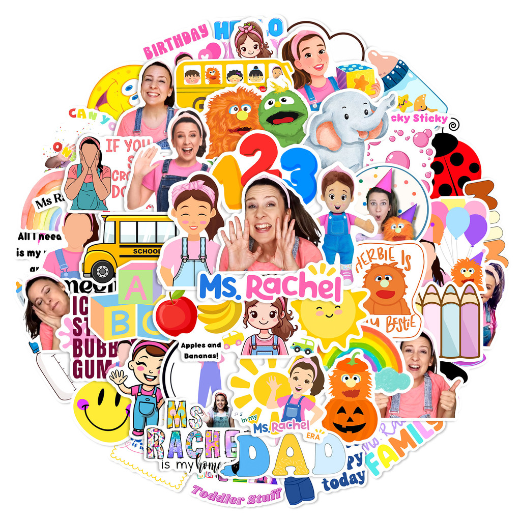 50Pcs/Set Ms. Rachel Series 01 Preschool Learning Stickers Fashion DIY ...
