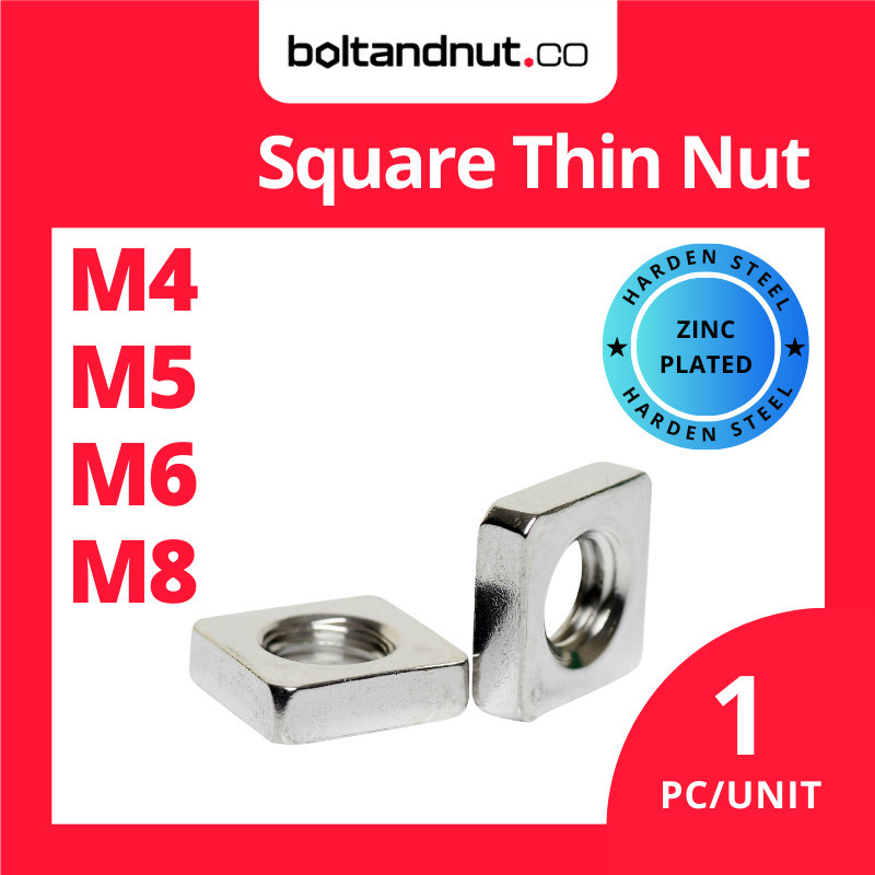 Square Thin Nut DIN562 | Zinc Plating | M4 M5 M6 M8 | Square Nut DIN557 | Shopee Singapore