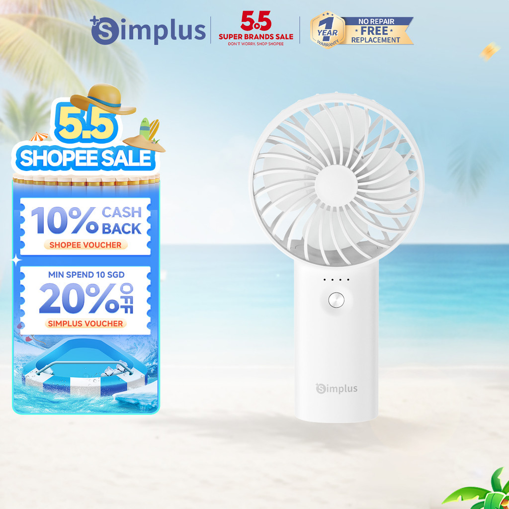 Simplus Small Fan Handheld Mini Electric Portable Three Levels of Wind Speed Micro-USB Charging ...