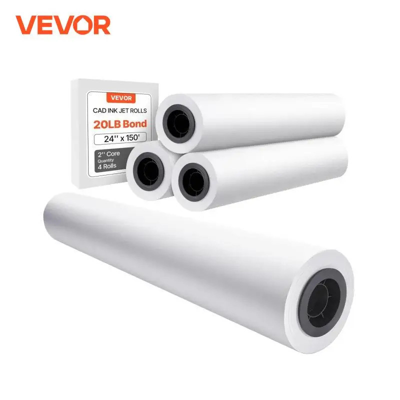 VEVOR Wide Format Paper 2/4/6 Rolls Plotter Paper Idea for CAD Drawings ...