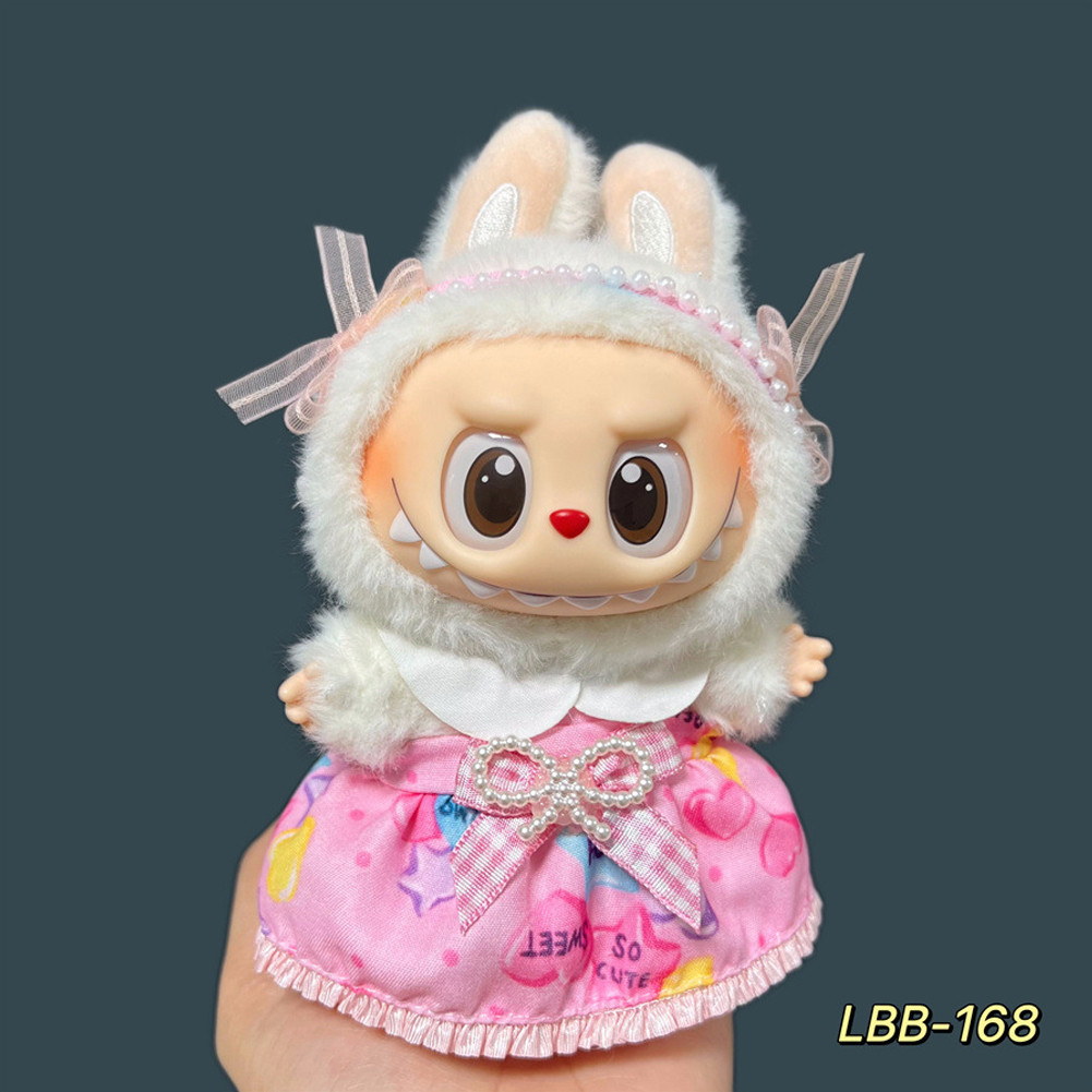 (No dolls) For 17 cm labubu v1/v2/v3 cloth Sweet Princess Style Cute ...