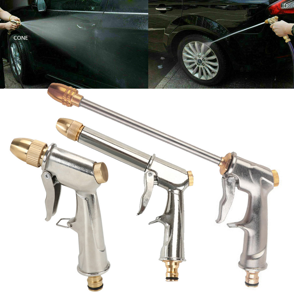 New High Pressure Water Spray Gun Metal Brass Nozzle Garden Hose Pipe ...