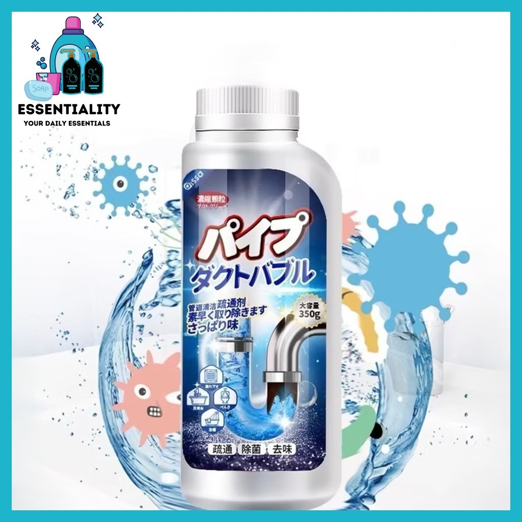 (ESSENTIALITY) Japan Powerful 350g Sink Drainer Pipe Dredge Cleaner ...