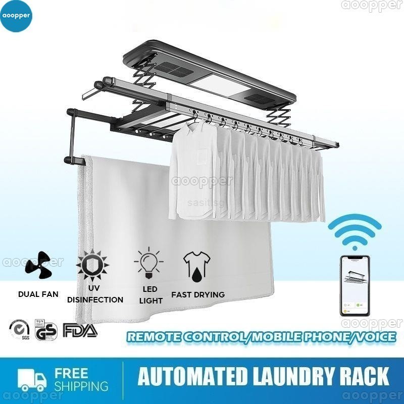Automated Laundry Rack System (installation / Indoor Clothes Drying ...