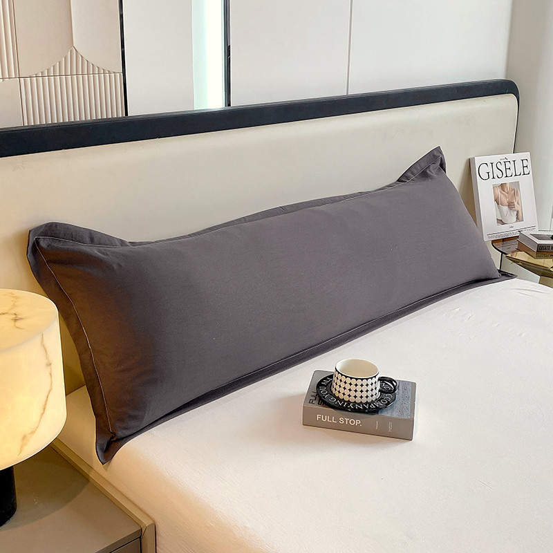 (7 Color) Long Pillow Case with Zip Plain White Gold Gray Body Pillow ...