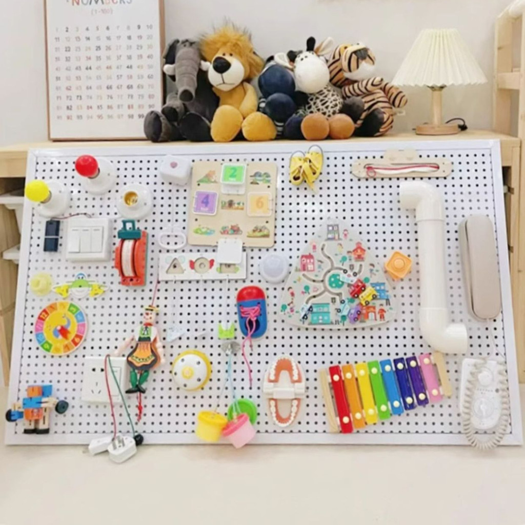 Montessori Wood Toys Pegboard Busy Board DIY Children Parts Training ...