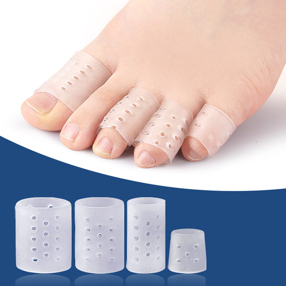 2 Pcs Toe Protector Elastic Silicone Toe Covers Breathable Toe Tubes ...