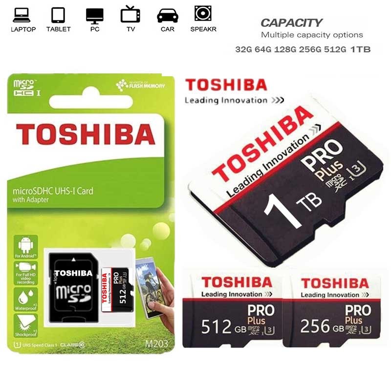 Toshiba Micro TF SD Card Extreme SD Memory Card 128GB 1TB 512GB 256GB U3 V30 Large Memory Flash ...