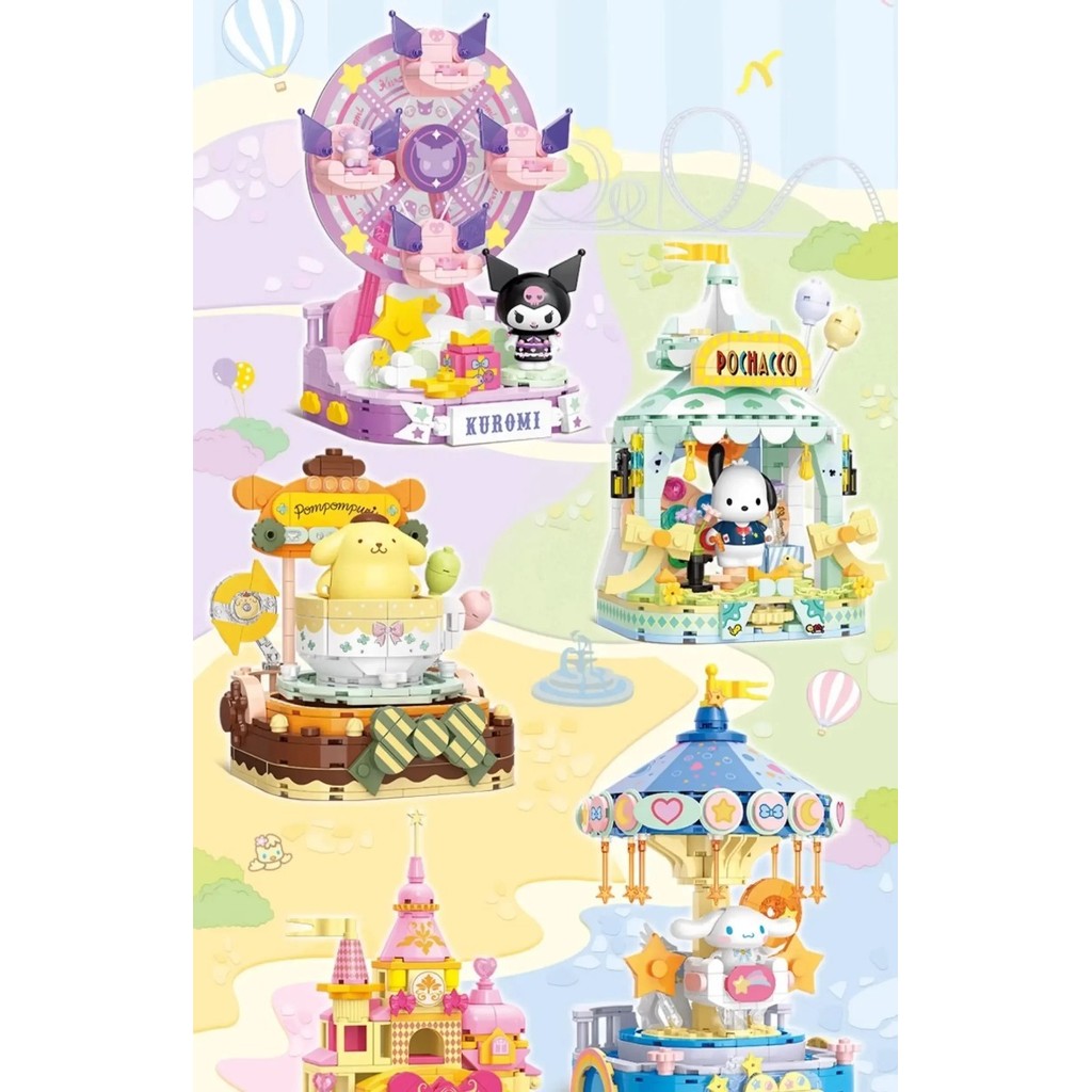 Sanrio Building Blocks Kuromi Cinnamoroll Pochacco Pompom Purin ...