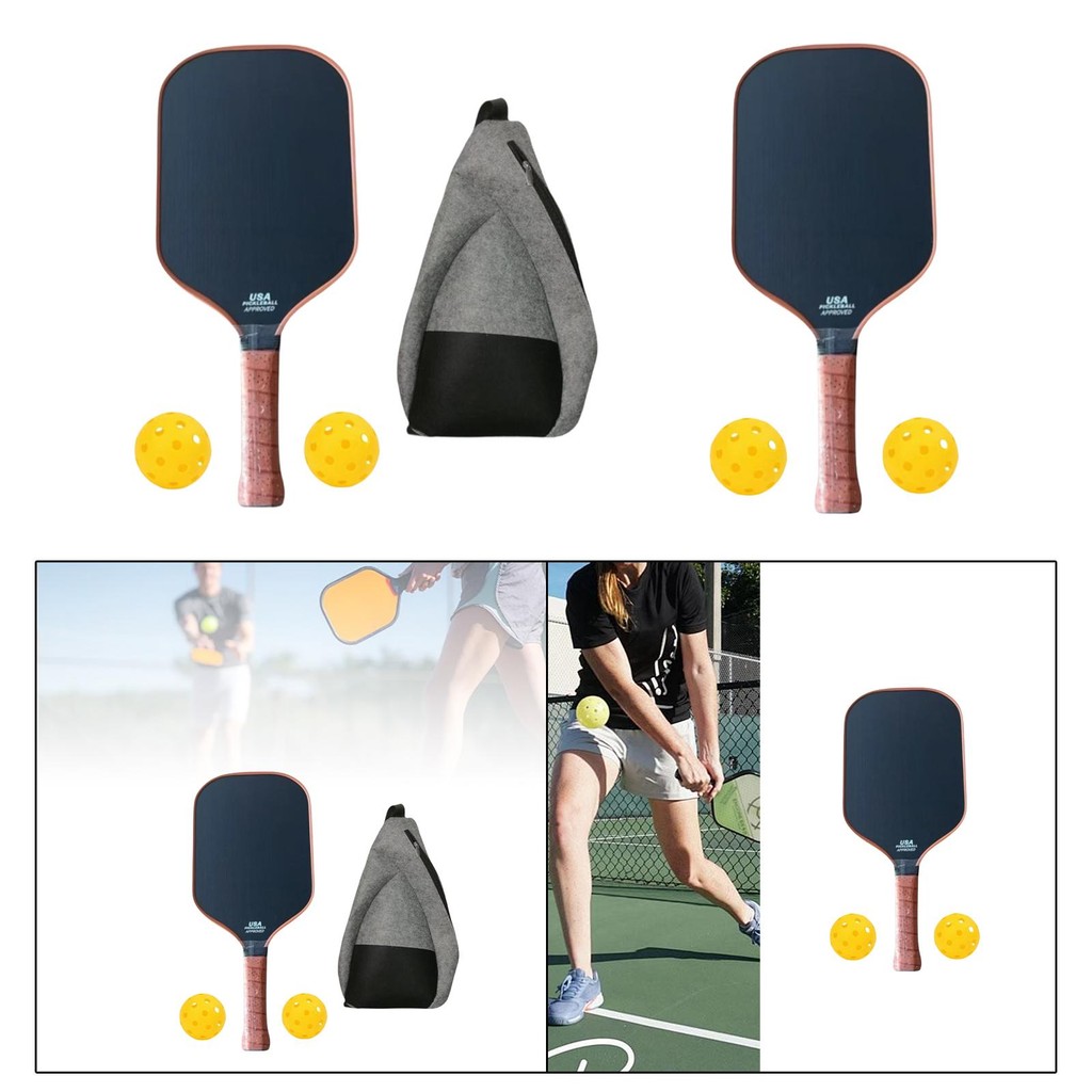 [szxflie3xh] Carbon Fiber Pickleballs Paddle Set with Two Balls ...