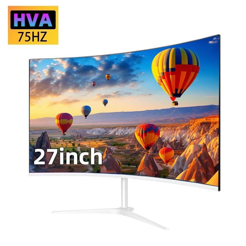 27 Inch Curved Monitor 75Hz 2ms Desktop PC Lcd FHD Computer Display ...
