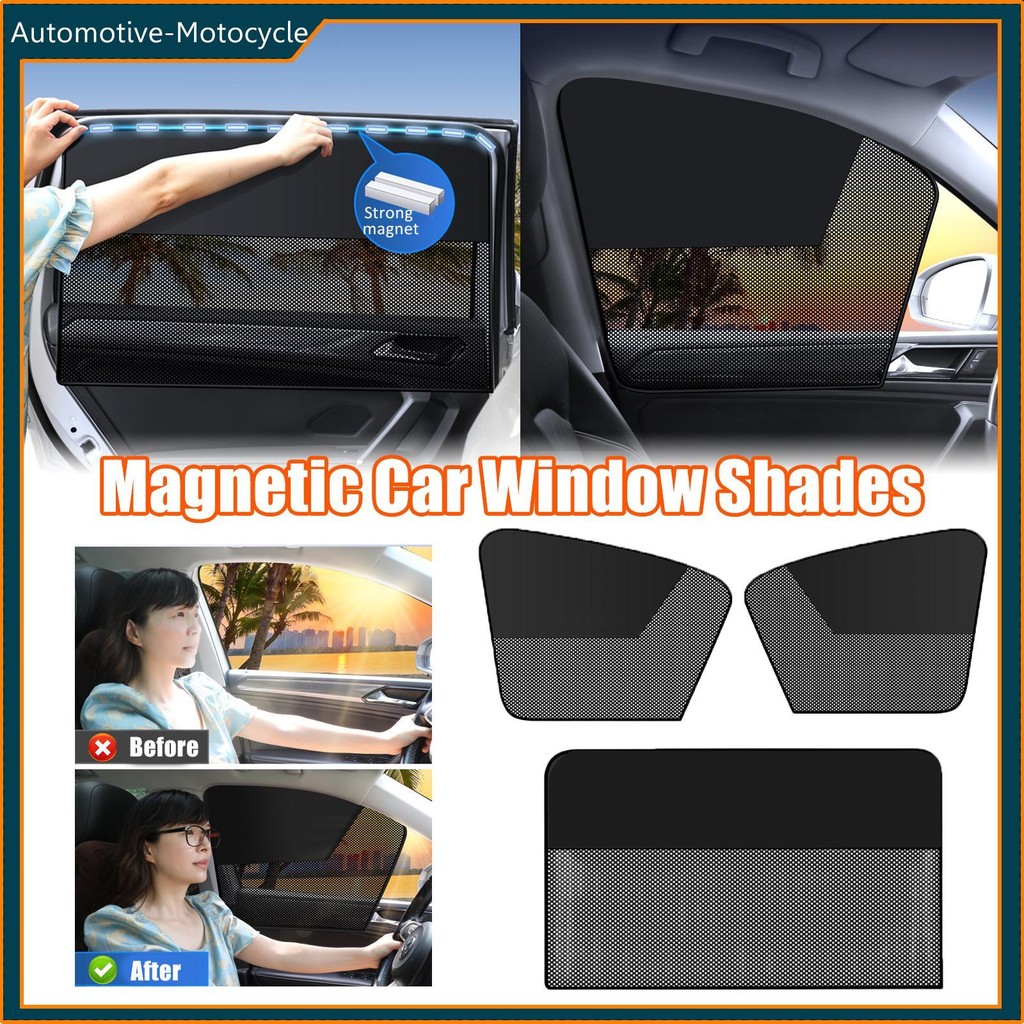 Magnetic Car Window Shades Double Layer Sun Shade Blocker Privacy ...