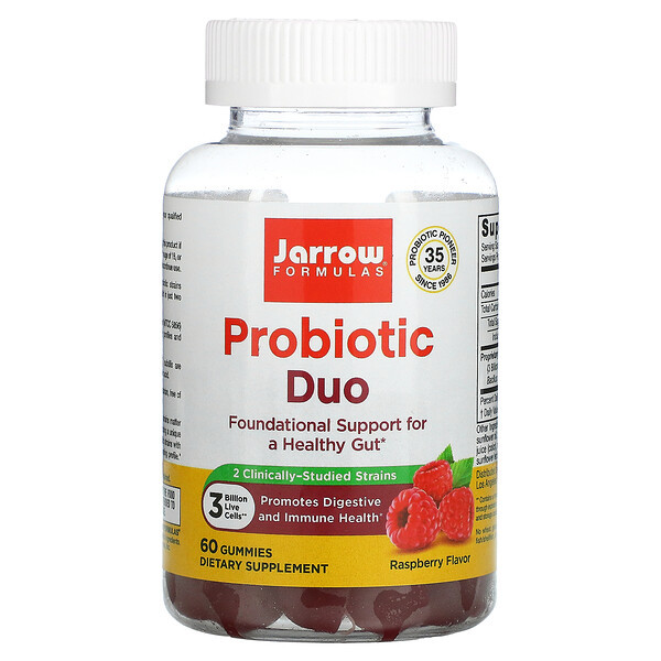 Jarrow Formulas, Probiotic Duo, Raspberry, 3 Billion, 60 Gummies ...