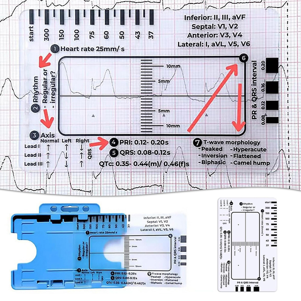 Electrocardiogram 7 Step Ruler For EKG Interpretation Easy To Carry ...