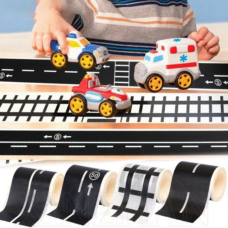 Multi-Style Traffic Railway Tape Sticker - Kid Race Car Track Train ...