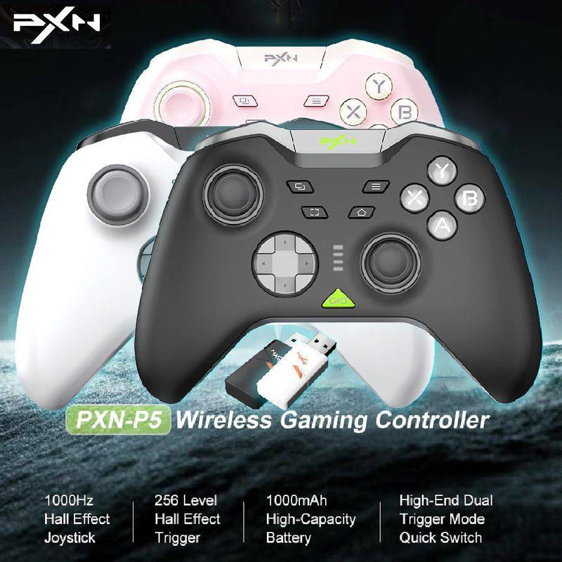 PXN P5 Wireless 2.4G Bluetooth Gaming Controller Hall Effect Joystick ...