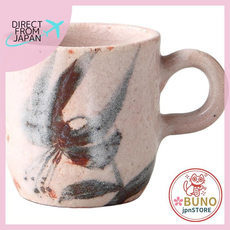 Ale-net mug cup W12×D8×H8.2cm Shino Katakuri mug cup pottery Mino ware ...