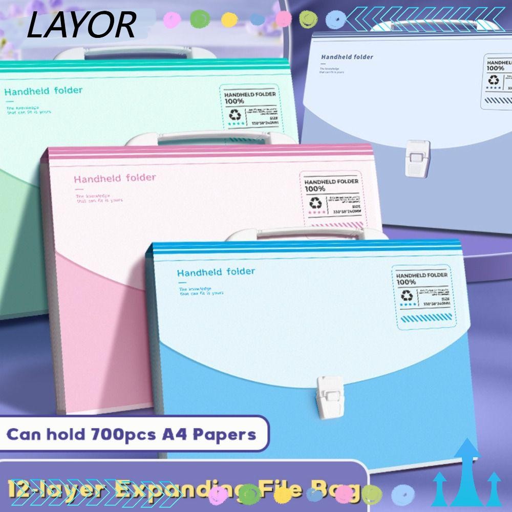 LAY A4 File Folder, Handheld Large Capacity Expanding File Bag, Simple ...