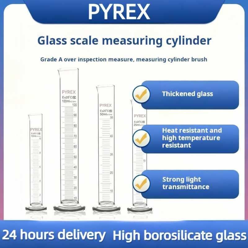 The glass graduated cylinder is clear and accurate Made in Germany ...