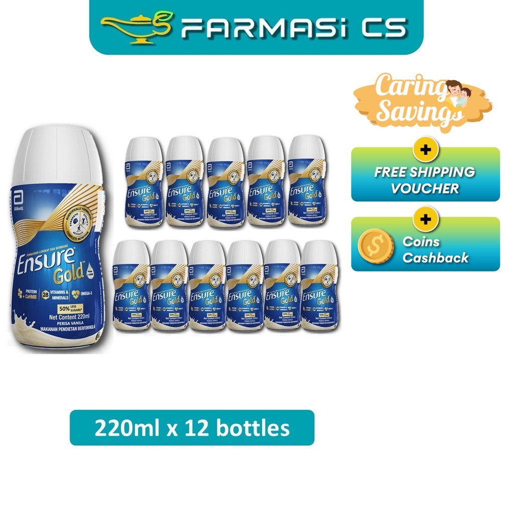 Abbott Ensure Gold Vanilla Flavour 220ml Strength Pro x 12 bottles EXP ...