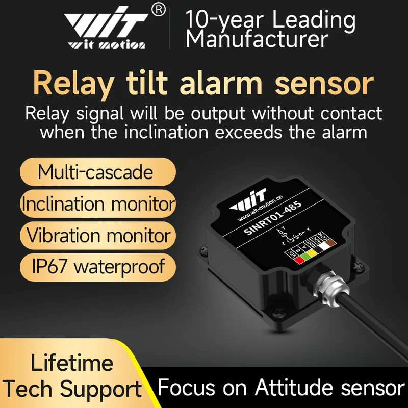 WitMotion SINRT01 IP68 Dual-axis High Precision ( 0.05° ) Relay-Output-Type Tilt Switch ...