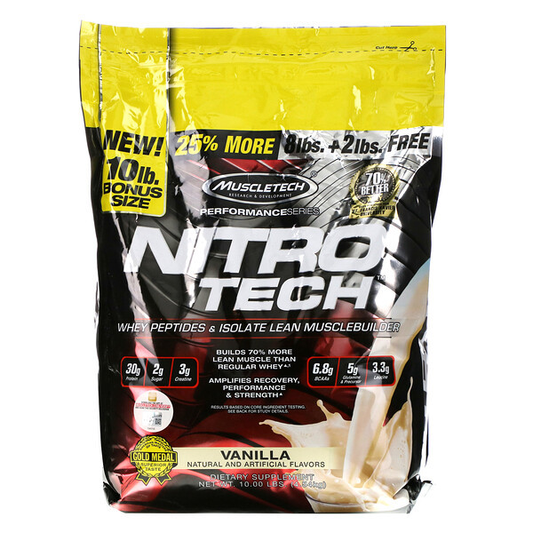MuscleTech, Performance Series, Nitro Tech, Whey Peptides & Isolate ...