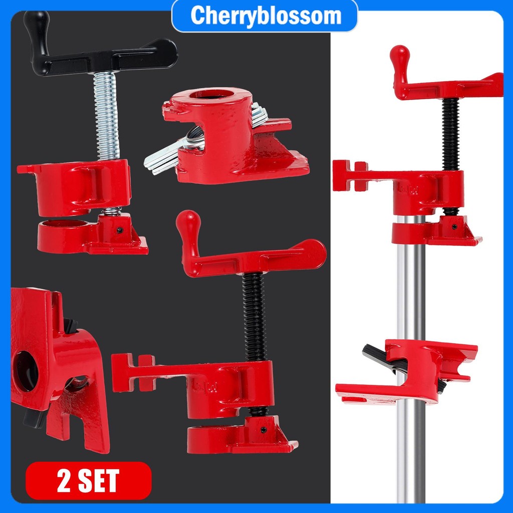 2Pcs 3/4 Inch Pipe Clamps Sturdy Wood Gluing Pipe Clamp Set Adjustable ...