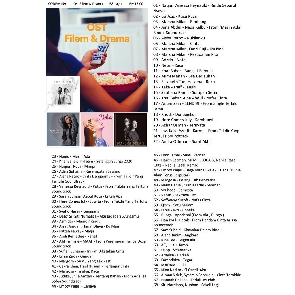 Pendrive Usb Mp3 Song Lagu Malay Melayu Ost Filem & Drama a159 | Shopee Singapore