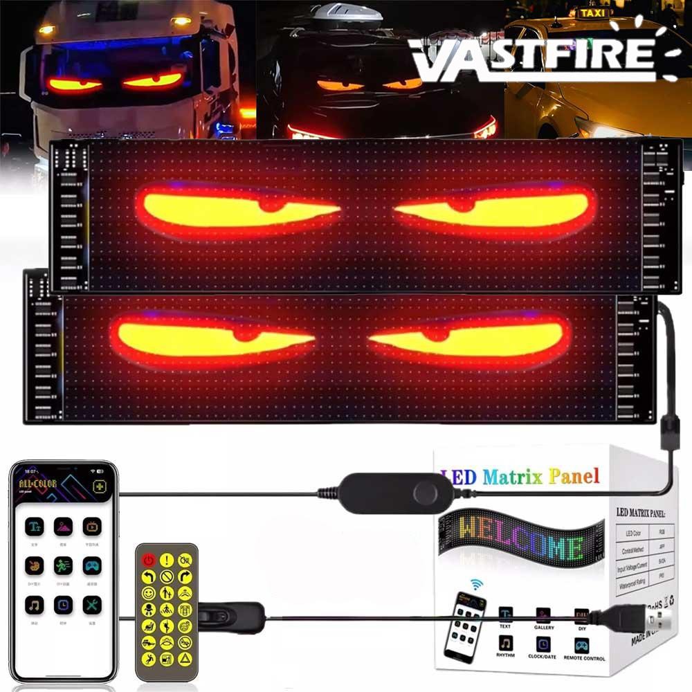 Dynamic Devil's Eye Truck Windshield Scrolling Advertising LED Car Sign RGB DIY App Control LED ...
