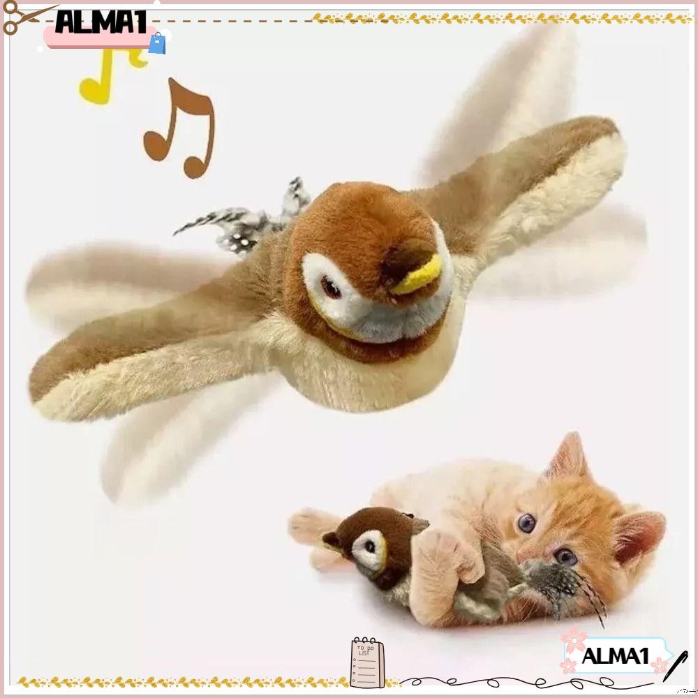 ALMA Flapping Bird Sparrow Cat Toy, Hangable Electronic Interactive ...