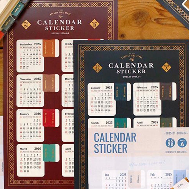 2025 Calendar Index Stickers - Handwritten Calendar Note - Notebook To ...
