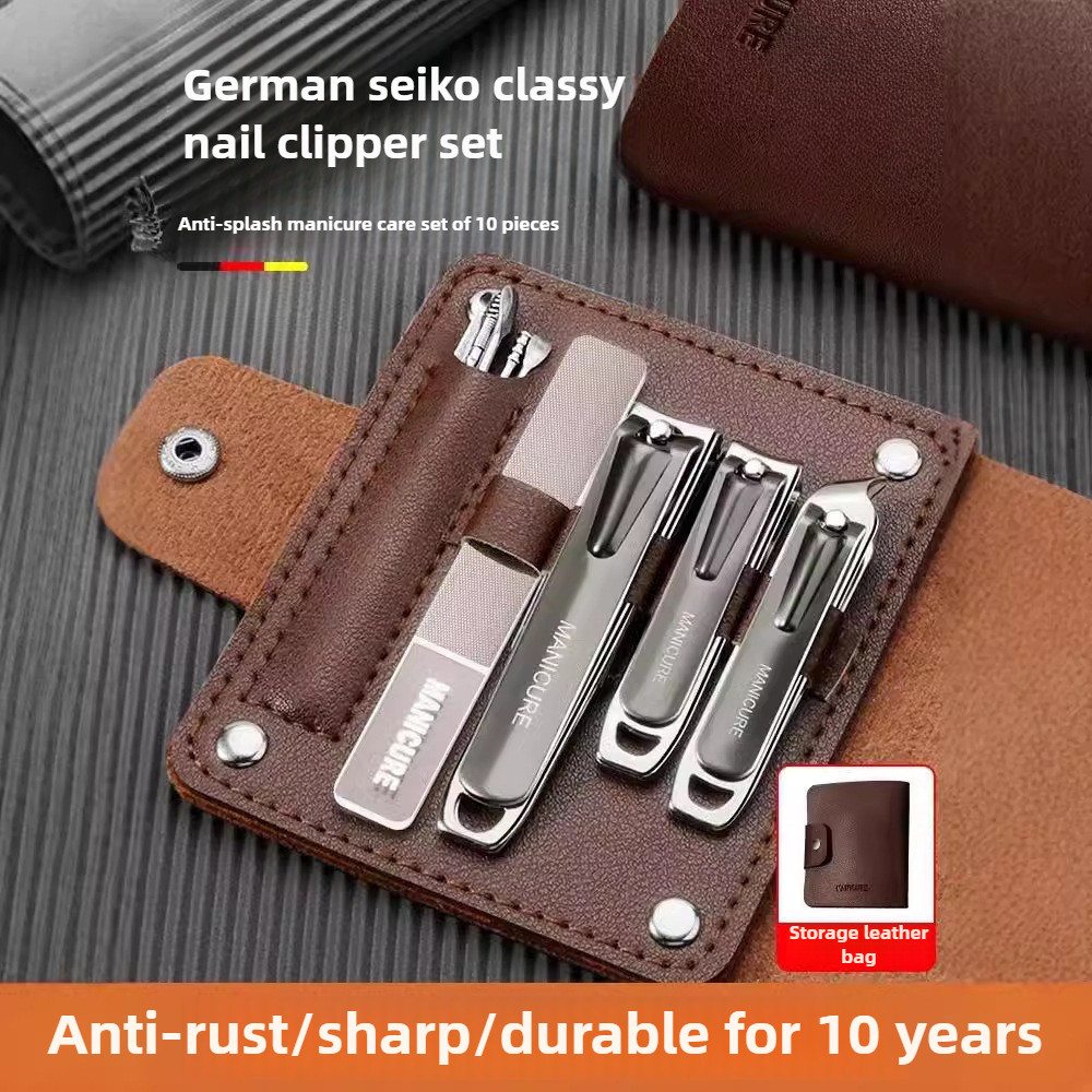 10pcs Stainless Steel Nail Clipper Anti-Splash Nail Cutter Full Set ...