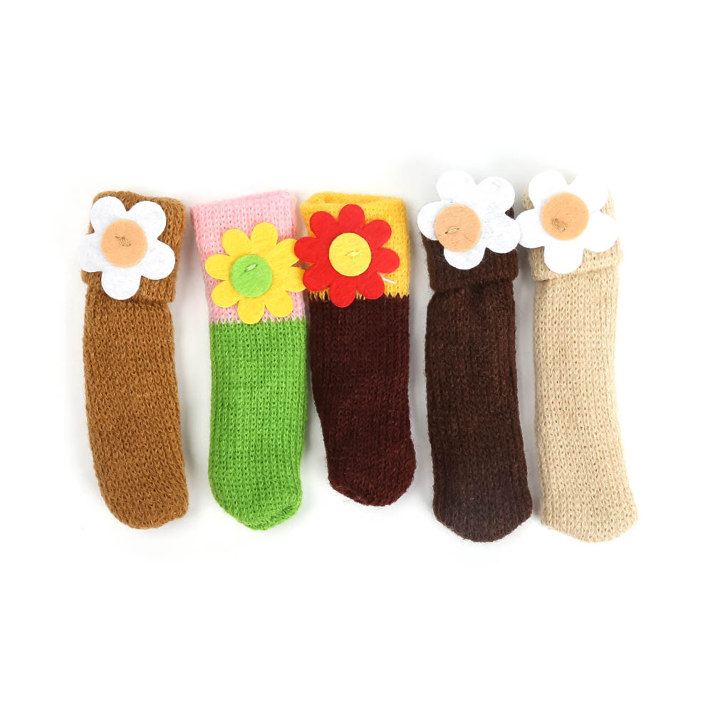 4pcs/Set Knitted Furniture Leg Socks Table Chair Floor Protectors Stool ...